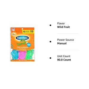 DenTek Kids Fun Flossers, Wild Fruit, 90 Count