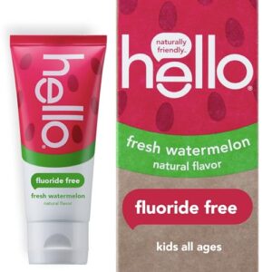 hello kids natural watermelon fluoride free toothpaste, vegan & sls free