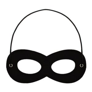 1 pcs black superhero masks soft felt eye mask halloween costume half masks with adjustable elastic ropes (1 pack)