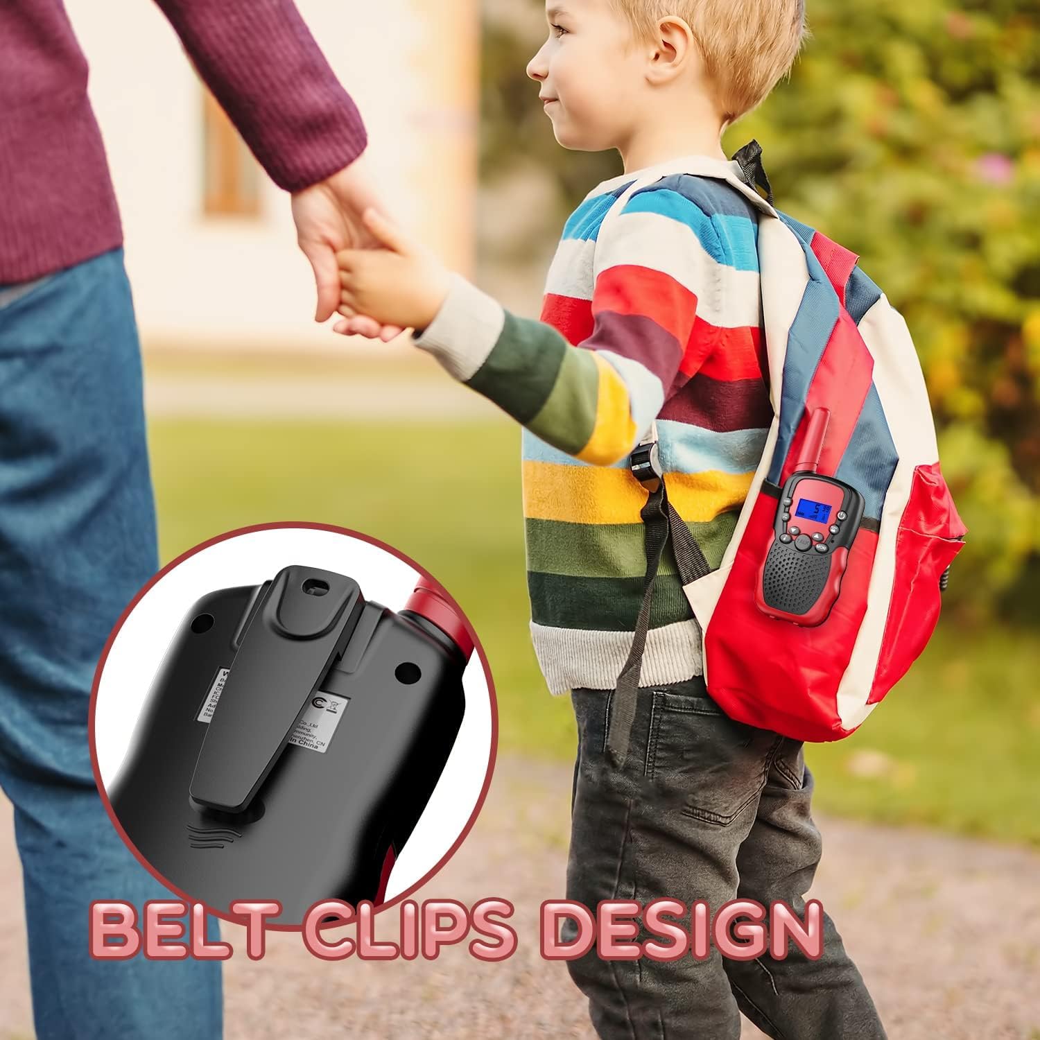 Selieve Outdoor Toys for Kids Ages 4-8, Walkie Talkies for Kids Long Distance 22 Channels 2 Way Radio Interactive Toys Birthday Gifts for 3-12 for Girls and Boys Red Black