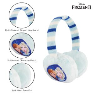 Disney Girls' Winter Earmuffs and Kids Set, Frozen 2 Ear Warmers Ages, Light Blue, Gloves-Age 4-7