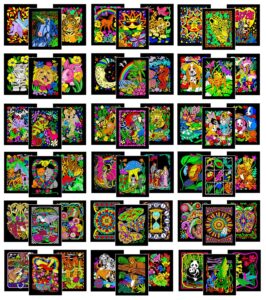 colossal pack of 54 fuzzy velvet coloring posters (all unique designs) - bulk crafts and coloring activity for all ages - great for group projects, assisted living, classrooms, and rehab centers