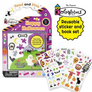 happy halloween colorforms - reusable sticker activity book clings for toddlers, ages 2-7