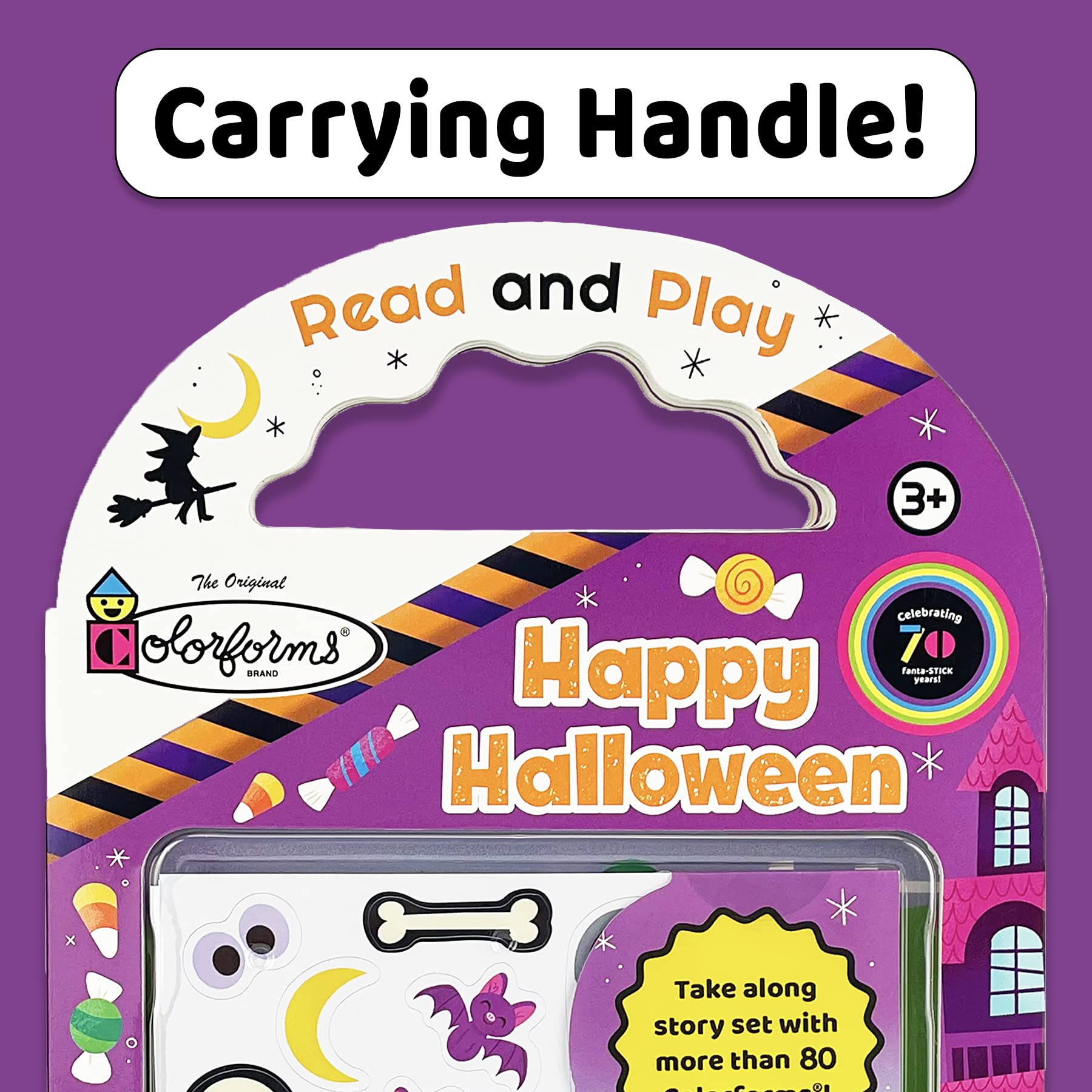 Happy Halloween Colorforms - Reusable Sticker Activity Book Clings For Toddlers, Ages 2-7