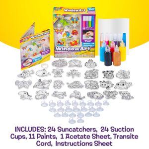 Creative Kids Window Paint Art Kit – Make Your Own Suncatchers Set – 24 Sun Catchers, 24 Suction Cups & 11 Paints – Suncatchers for Kids to Paint - DIY Window & Mirror Arts & Crafts Kit Children