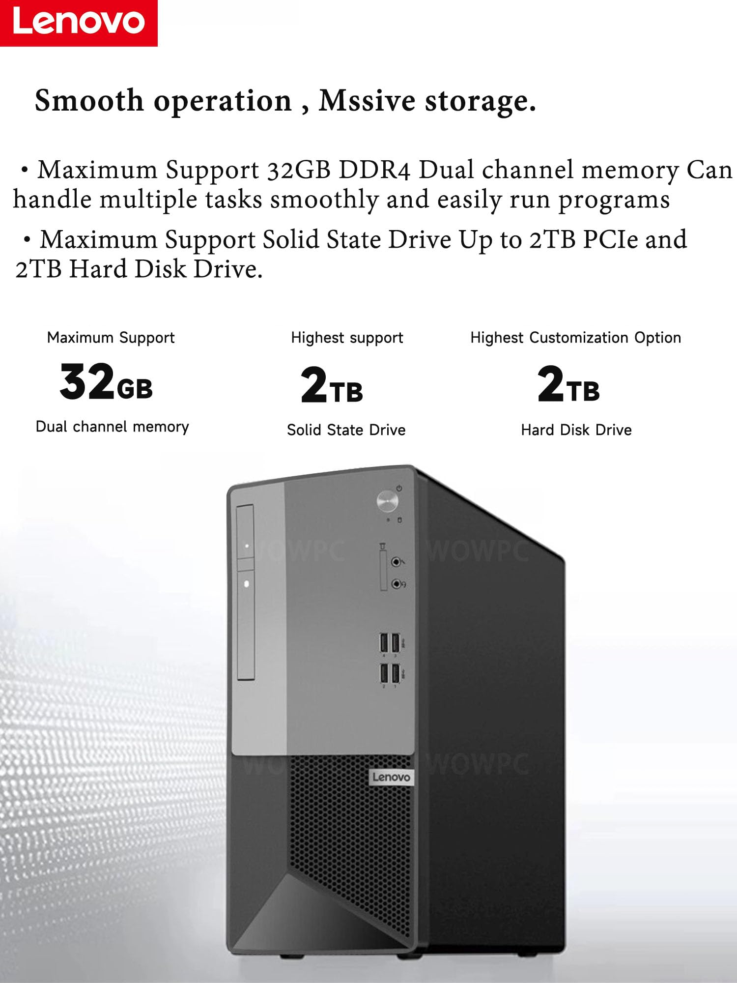 Lenovo V50t Gen 2 Business Desktop Computer, Intel 4-Core Processor(Up to 4.3Ghz), 32GB RAM, 1TB PCIe SSD, 4K 3-Monitor Support, DisplayPort, HDMI, VGA, DVD-RW, Wi-Fi, Bluetooth, Windows 11 Pro