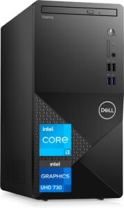 dell vostro 3910 desktop computer | 12th gen intel 4-core processor | 16gb ddr4 ram | 256gb ssd + 1tb hdd | intel uhd graphics 730 | wifi 6 | dvd-rw | display port | hdmi | windows 11 pro