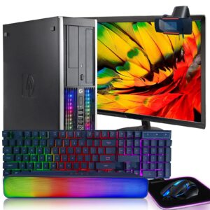 hp rgb lights gaming desktop combo i7 up to 3.8ghz,16g,128g ssd+3t,geforce gt 730 2g gddr5,new 24" 1080p led,wifi,bt 5.0,rgb bt soundbar,rgb keyboard&mouse&mouse pad,webcam,w10p64(renewed)