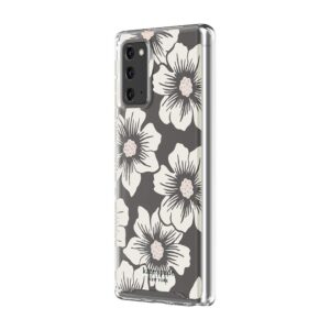 kate spade new york protective hardshell case for samsung note 20 & samsung note 20 5g - hollyhock floral clear