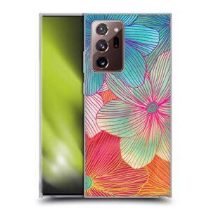 head case designs officially licensed micklyn le feuvre tropical flowers in pink orange florals 2 soft gel case compatible with galaxy note20 ultra / 5g