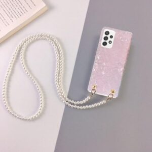 pearl crossbody lanyard chain phone case for samsung galaxy s22 s21 ultra plus s20 fe case a52 a72 a71 a51 back cover,pink,for note20