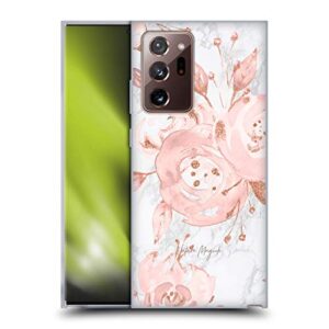 head case designs officially licensed nature magick rose gold floral pink glitter flowers on marble soft gel case compatible with galaxy note20 ultra / 5g