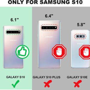 Silverback for Samsung Galaxy S10 Case, Moving Liquid Holographic Sparkle Glitter Case with Kickstand, Bling Diamond Rhinestone Bumper Ring Slim Protective Galaxy S10 Case for Girls Women - Pink