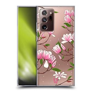 head case designs pink magnolia blossoms soft gel case compatible with galaxy note20 ultra / 5g