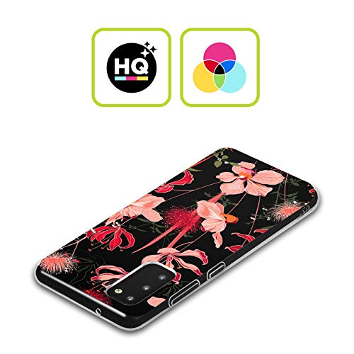 Head Case Designs Officially Licensed Haroulita Pink Gorgeous Dark Flowers Soft Gel Case Compatible with Galaxy Note20 Ultra / 5G