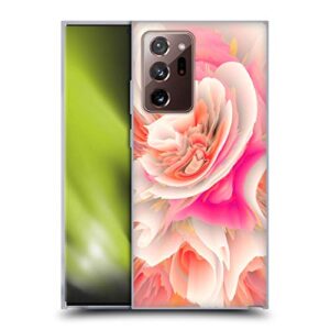 head case designs officially licensed haroulita pink orange rose glitch soft gel case compatible with galaxy note20 ultra / 5g