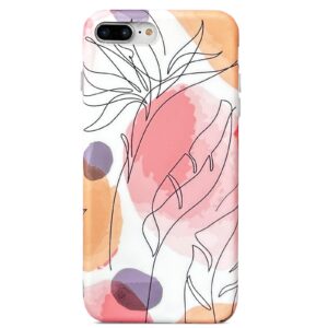 j.west iphone 8 plus,iphone 7 plus case 5.5, aesthetic watercolor minimalist boho abstract prints slim geo line plant palm leaf pattern pink soft tpu shockproof cover protective phone case for women