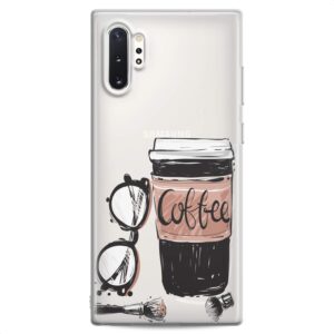 cavka case compatible with samsung s24 s23 s22 plus s21 fe ultra s20+ s10 note 20 s10e s9 clear beauty coffee pink cute phone girls slim fit lady gentle cute print design flexible silicone glamours