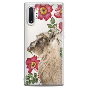 cavka case compatible with samsung s24 s23 s22 plus s21 fe ultra s20+ s10 note 20 s10e s9 cute clear floral phone print baby animals teen cute girl goat flexible silicone slim fit pet kawaii design