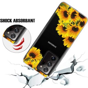 Vokuha Galaxy Note 20 Ultra 5G Case, Samsung Note 20 Ultra Case for Girls, Cute Clear Slim Shockproof Pattern Soft TPU Back Phone Protective Cover Cases for Samsung Galaxy Note 20 Ultra 5G (sunflower)