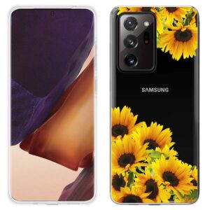 Vokuha Galaxy Note 20 Ultra 5G Case, Samsung Note 20 Ultra Case for Girls, Cute Clear Slim Shockproof Pattern Soft TPU Back Phone Protective Cover Cases for Samsung Galaxy Note 20 Ultra 5G (sunflower)