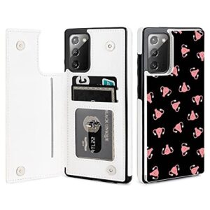 vhpvhp uterus pink designed for galaxy note 20/20 ultra, luxury pu leather case stand function protective phone case cover