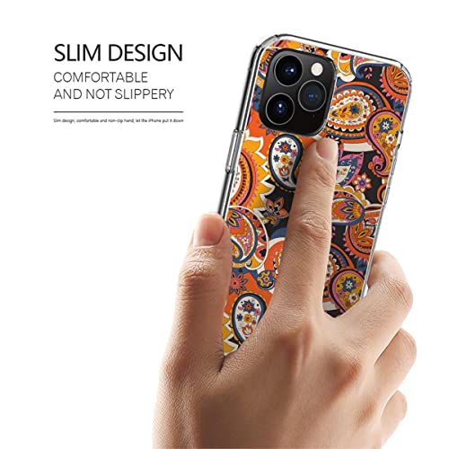 Phone Case Paisley Cover Pattern Shockproof Psychedelic Accessories Retro 60s 70s Compatible with iPhone 15 14 13 Pro Max 12 11 X Xs Xr 8 7 6 6s Mini Plus Transparent