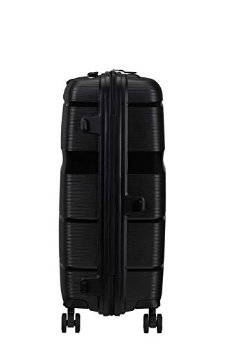 American Tourister Unisex_Adult Luggage Suitcase, Black (Vivid Black), M (66 cm-63 L)