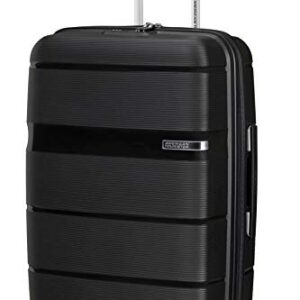 American Tourister Unisex_Adult Luggage Suitcase, Black (Vivid Black), M (66 cm-63 L)