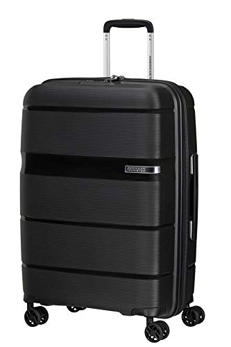 American Tourister Unisex_Adult Luggage Suitcase, Black (Vivid Black), M (66 cm-63 L)