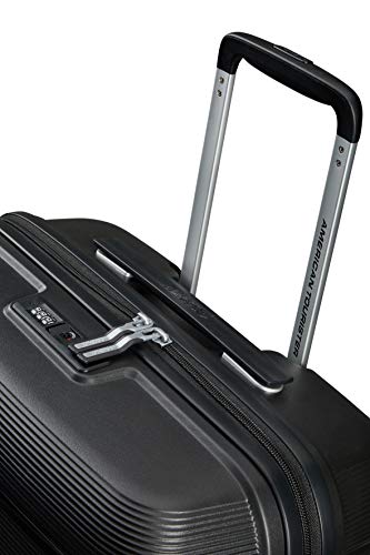 American Tourister Unisex_Adult Luggage Suitcase, Black (Vivid Black), M (66 cm-63 L)