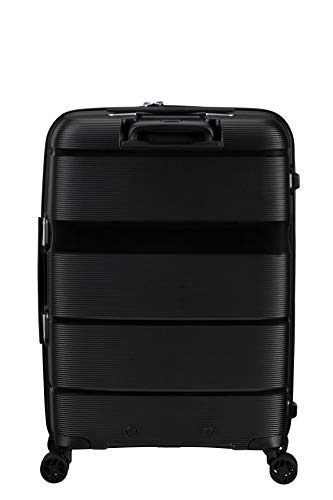 American Tourister Unisex_Adult Luggage Suitcase, Black (Vivid Black), M (66 cm-63 L)