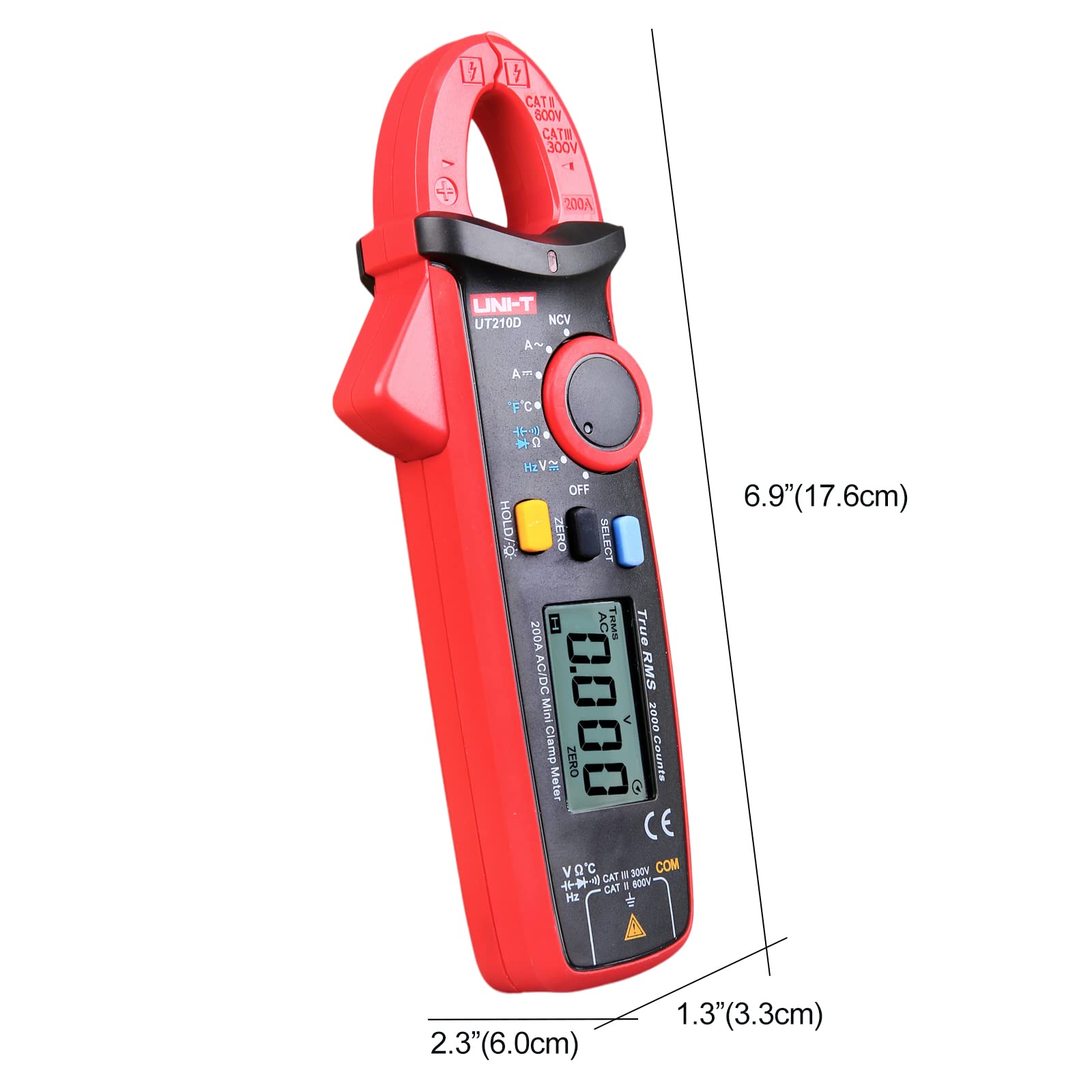 UNI-T AC/DC Clamp Meter UT210D Amp Meter Clamp Multimeter Tester Digital Voltmeter Continuity Tester Capacitor Mini Ammeter Hvac Tool