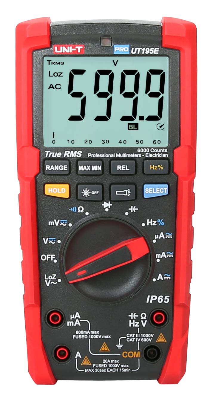 UNI-T UT195 Series UT195E/UT195M/UT195DS Handheld Industrial Digital multimeters IP65 and 2m Drop Proof