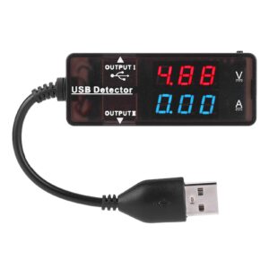 yb26va usb detector dual display usb detector voltmeter ammeter battery capacity tester with led display for mobile phone, tablet computer usb device(bicolor)