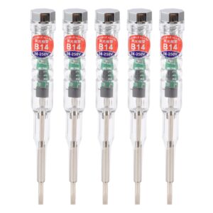 5pcs electrical tester pen multi functional household pocket electricity circuit detector with led color light 24-250v