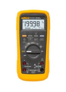 fluke 87v max true-rms digital multimeter, rugged, waterproof and dustproof ip67 rated, up to 800 hour battery capacity, built-in thermometer, withstands drops up to 13 feet, includes tl175 test leads