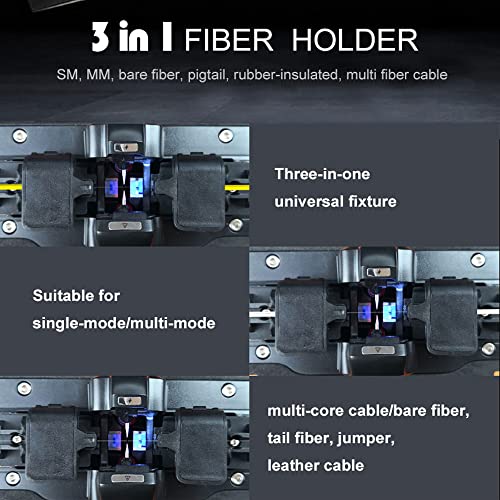 Signal fire Optical Fiber Fusion Splicer, SM&MM Automatic Intelligent FTTH Fiber Optical Welding Splicing Machine w/5 Inch Digital LCD Screen, Optical Fiber Cleaver Kit, Ai-6C+ Splicing 8S Heating 18S