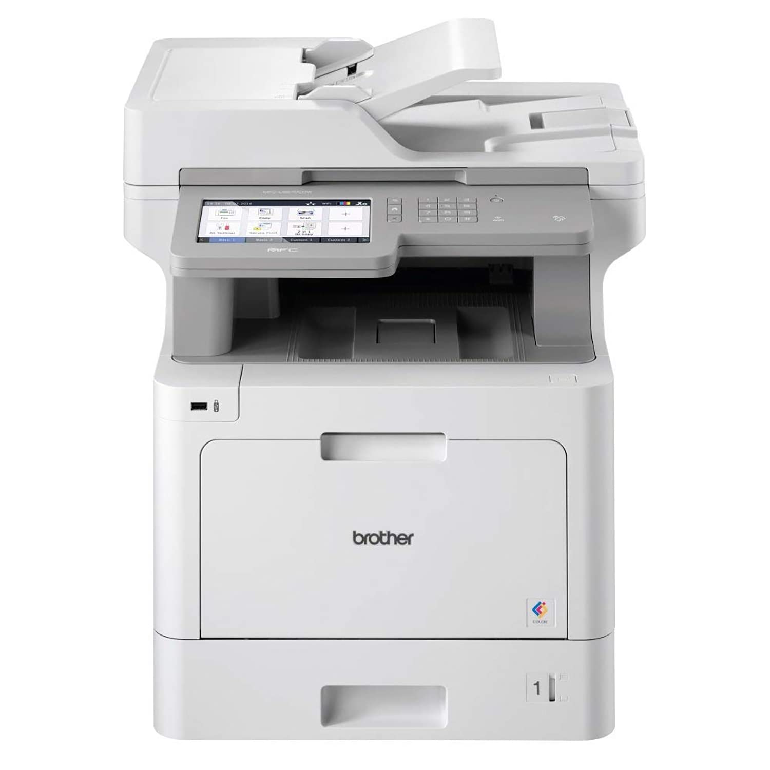 Brother Color MFC-L9570CDW All-in-One Wireless Business Laser Printer, White - Print Copy Scan Fax - 7" Touchscreen, 33 ppm, 600 x 2400 dpi, Auto Duplex Printing, 80-Sheet ADF, NFC+, USB, Ethernet