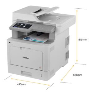 Brother Color MFC-L9570CDW All-in-One Wireless Business Laser Printer, White - Print Copy Scan Fax - 7" Touchscreen, 33 ppm, 600 x 2400 dpi, Auto Duplex Printing, 80-Sheet ADF, NFC+, USB, Ethernet