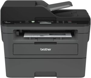 brother dcp-l2550dw all-in-one wireless monochrome laser printer, black - print scan copy - 36 ppm, 2400 x 600 dpi, 128mb memory, 50-sheet adf, auto duplex printing, 250-sheet (renewed)