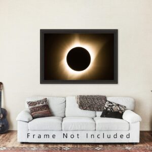 Celestial Photography Print (Not Framed) Picture of Total Solar Eclipse at Totality Sun Moon Wall Art Science Nature Decor (5" x 7")