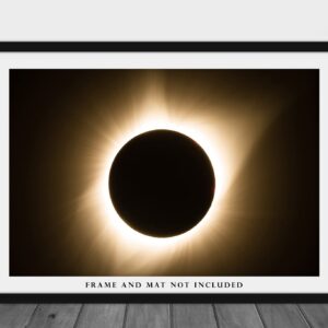 Celestial Photography Print (Not Framed) Picture of Total Solar Eclipse at Totality Sun Moon Wall Art Science Nature Decor (5" x 7")