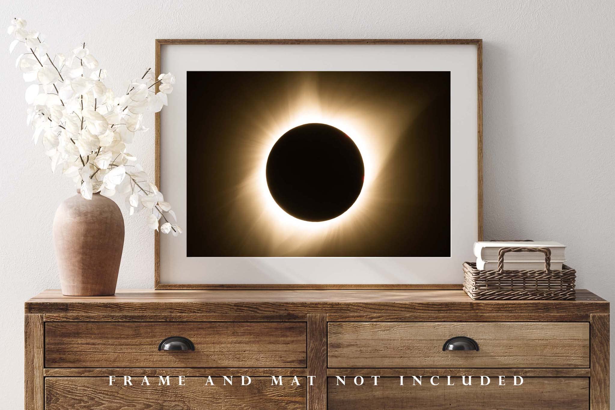 Celestial Photography Print (Not Framed) Picture of Total Solar Eclipse at Totality Sun Moon Wall Art Science Nature Decor (5" x 7")