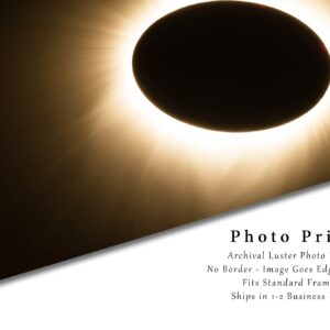 Celestial Photography Print (Not Framed) Picture of Total Solar Eclipse at Totality Sun Moon Wall Art Science Nature Decor (5" x 7")