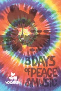 woodstock lined journal tie-dye logo (quiet fox designs) lined journaling pages with inspiring quotations, memorable photographs, and iconic illustrations; celebrate woodstock's 50th anniversary