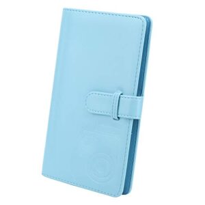 photo album,3in 96 pockets pu universal photo album cardcase bank card storage book for mini11/8/9/7s/25/70/90 camera photograph(blue)