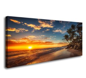 dzl art s74775 canvas painting print paradise tropical island beach with palms photograph print nature pictures wall art canvas prints painting for living room bedroom decor office wall decor