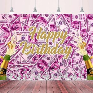 beckten money birthday party banner backdrop, polyester, multicolor, 70.9in * 47.2in, perfect for wedding, birthday, bridal shower, bachelorette party