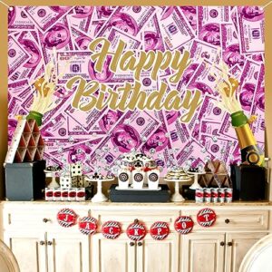 BECKTEN Money Birthday Party Banner Backdrop, Polyester, Multicolor, 70.9in * 47.2in, Perfect for Wedding, Birthday, Bridal Shower, Bachelorette Party